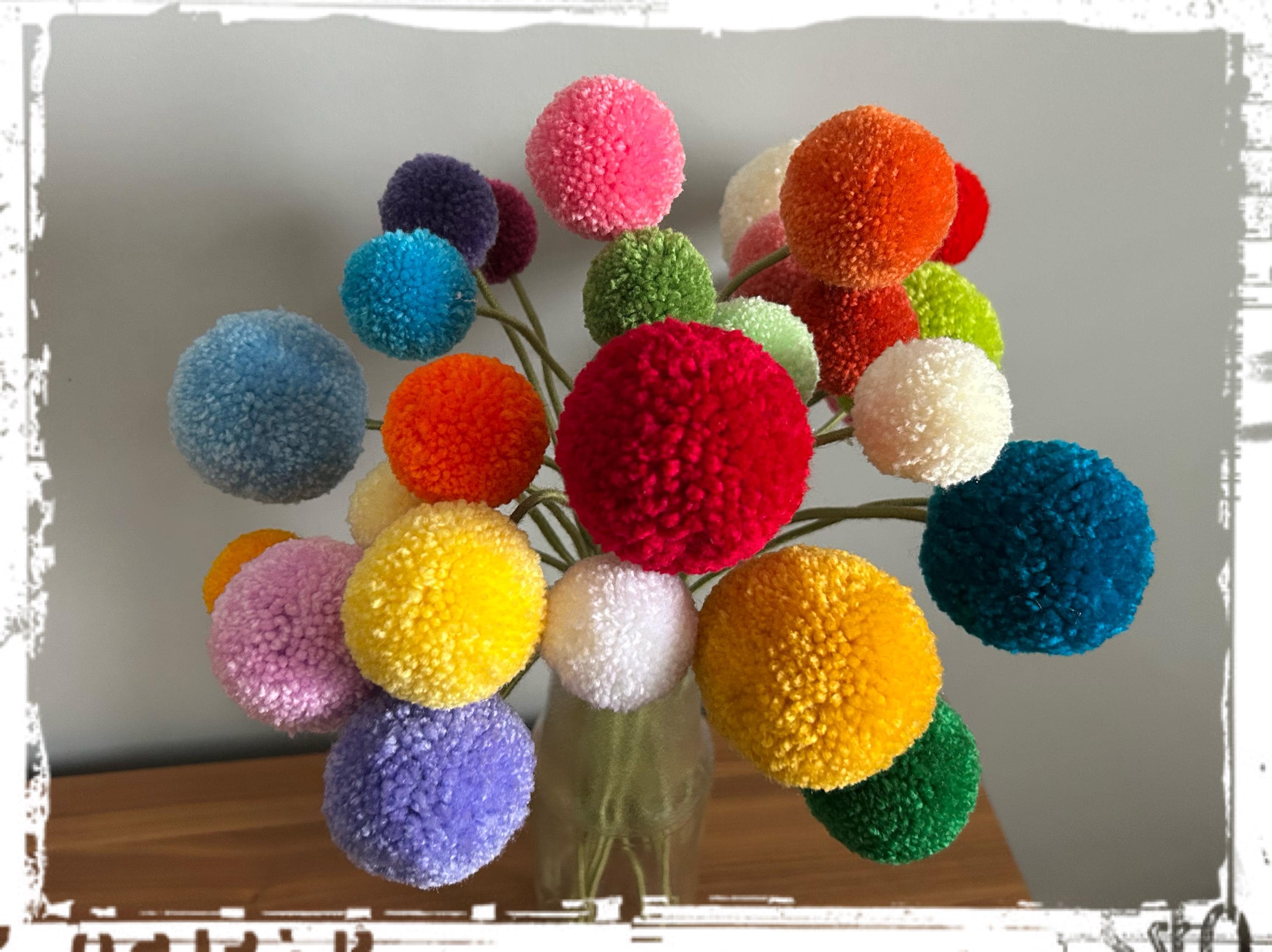 Pom Pom Wool Flowers,bouquet- Postage per ORDER - Etsy