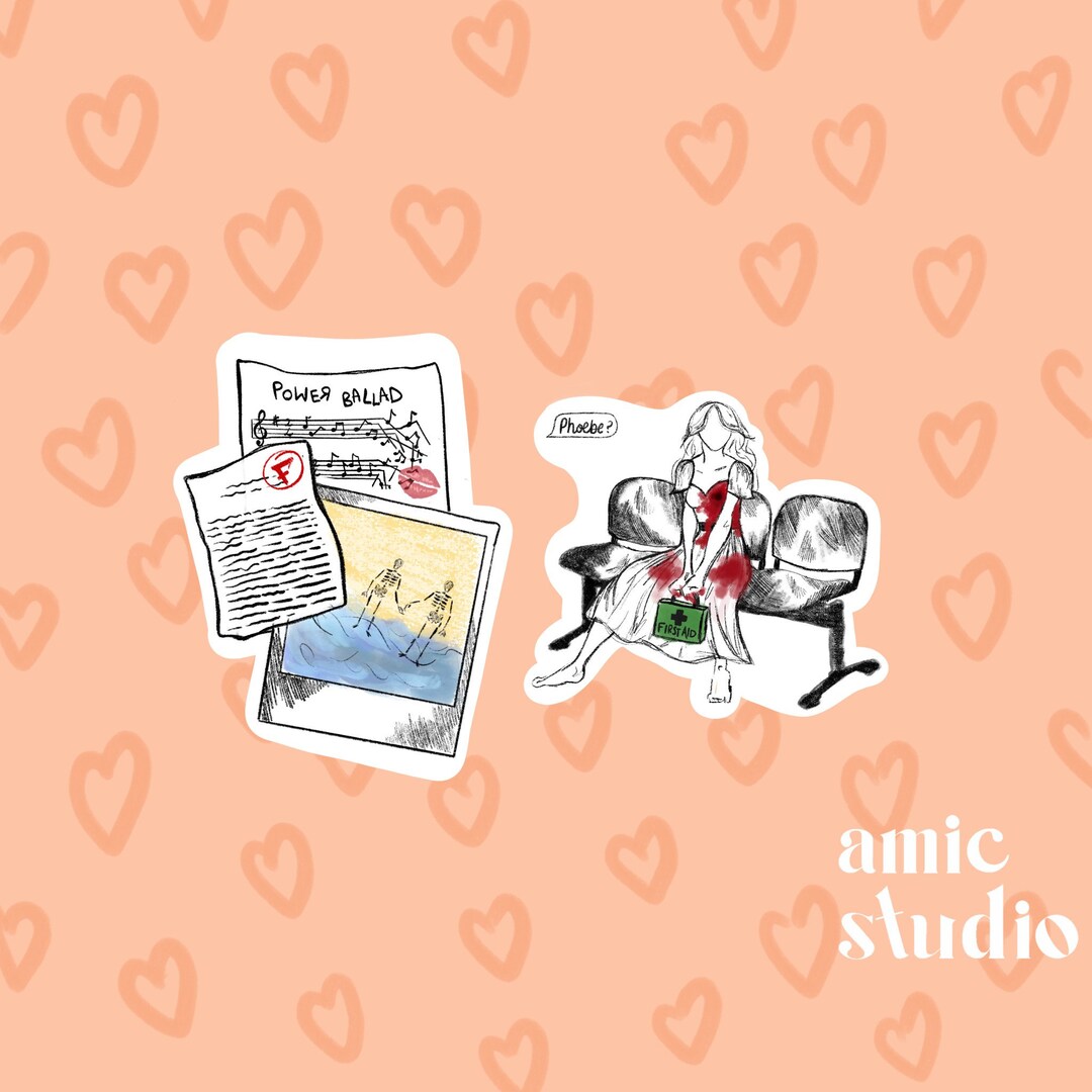 SET OF 2 Waiting Room Phoebe Stickers I Know the End,moon Song,punisher ...