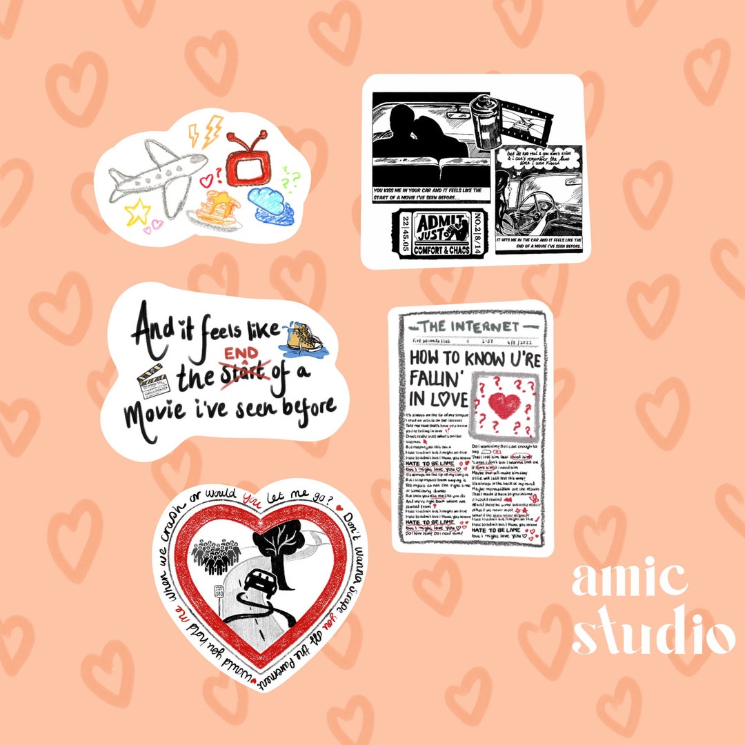 SET OF 5 Lizzy Stickers Ceilings, Pancakes for Dinner, Hate to Be Lame ...