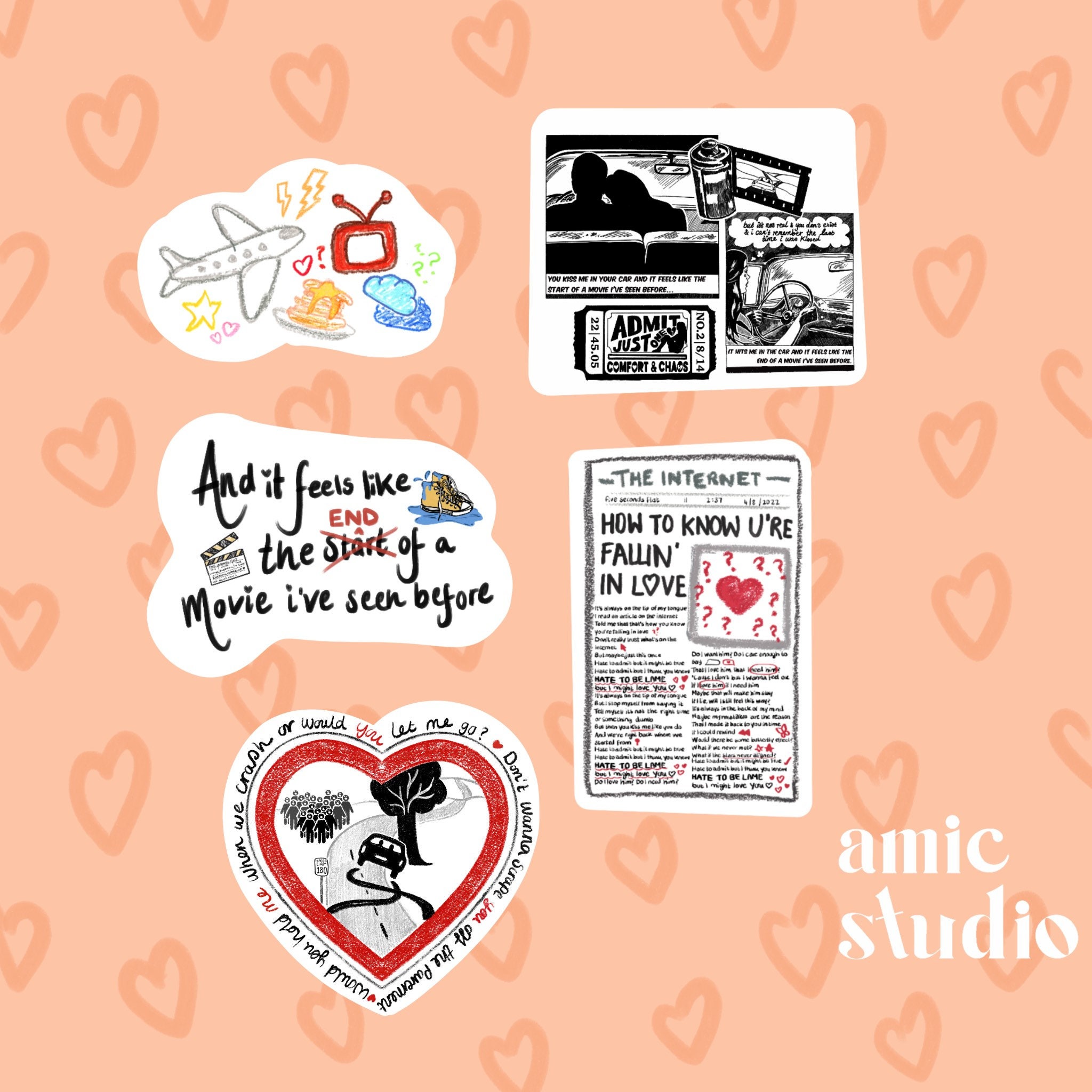 SET OF 5 Lizzy Stickers Ceilings Pancakes for Dinner Hate - Etsy