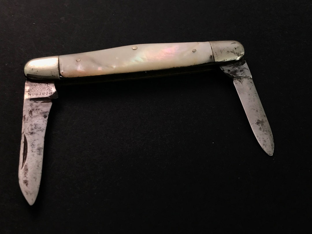Vintage Swayback Pocket Knife by Robeson With Pearl Scales - Etsy