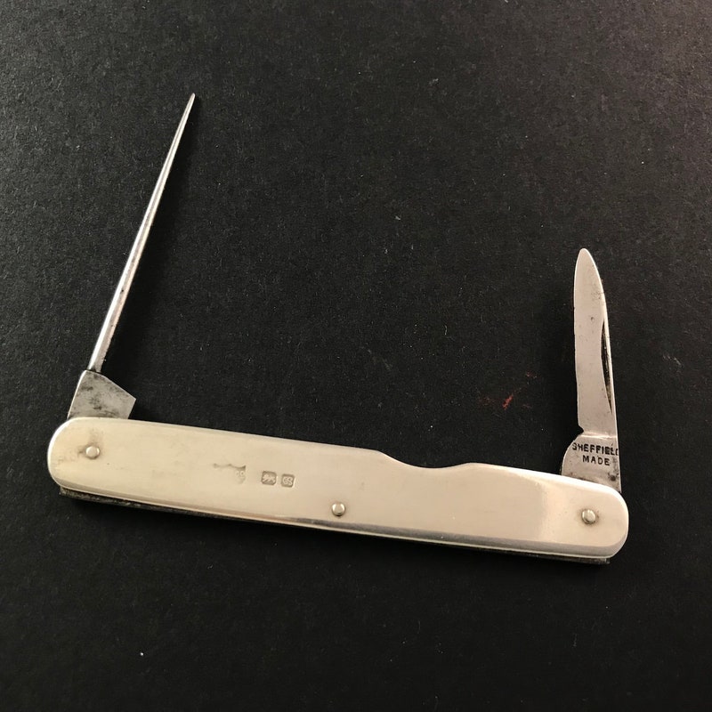 Silver Pocket Knife - Etsy