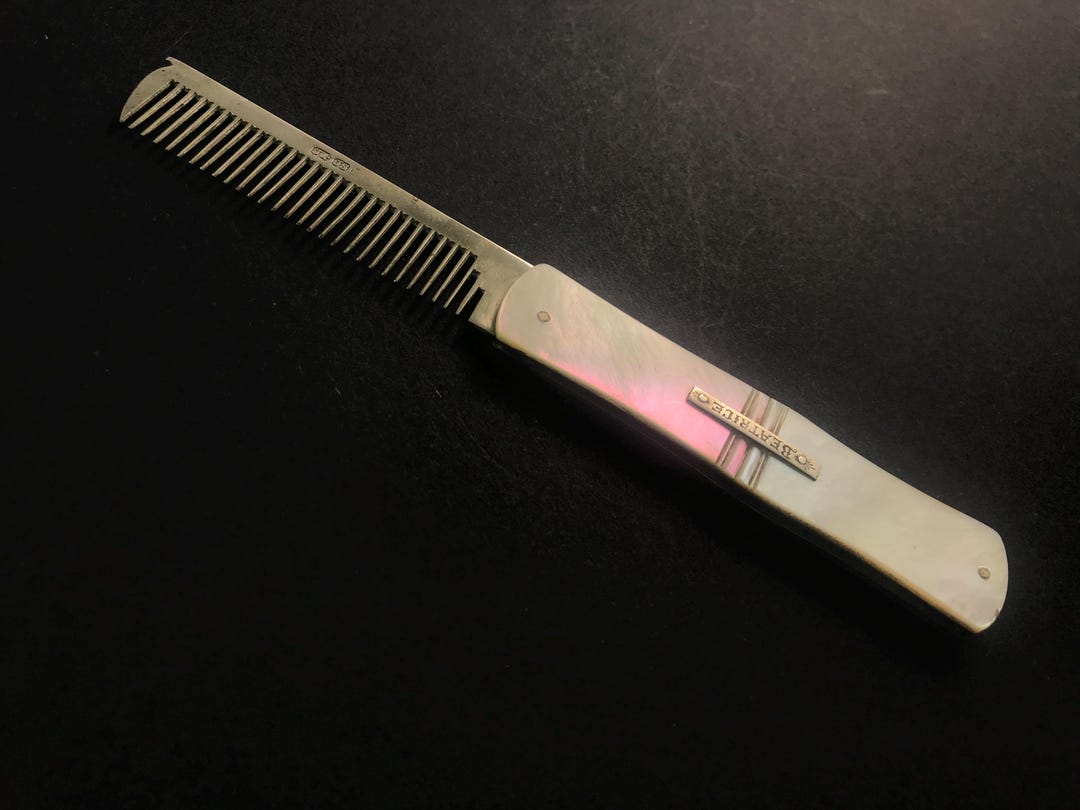 Silver Dog Comb With Iridescent Mother-of-pearl Handle by John & Joseph ...