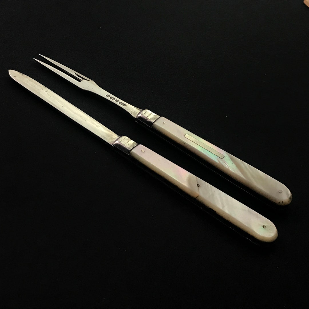 Slotting Pocket Fruit Knife and Fork Set by William Needham, 1910 - Etsy