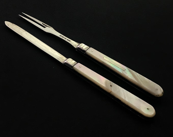 Slotting Pocket Fruit Knife and Fork Set by William Needham, 1910 - Etsy