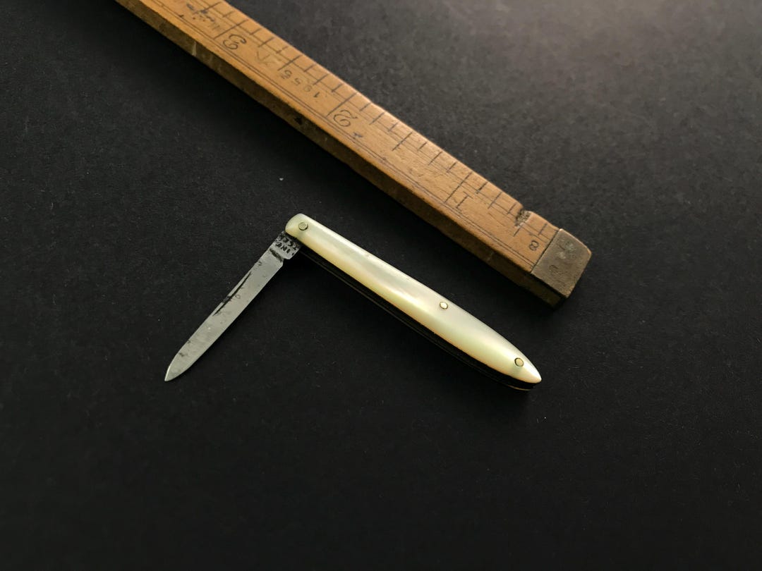 Victorian Shadow Quill Knife With Mother-of-pearl Scales - Etsy