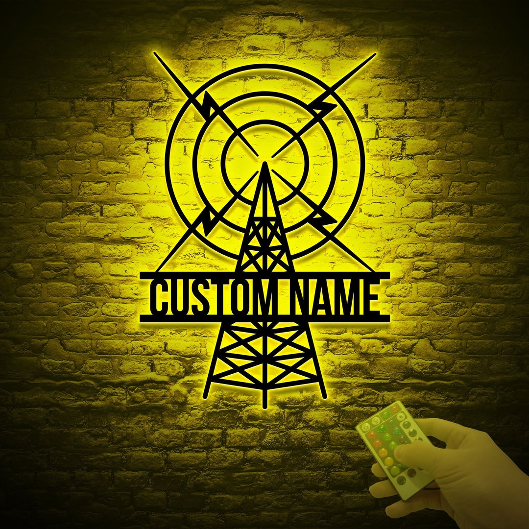 Ham Radio Metal Sign With LED Lights, Personalized Gifts for Amateur ...