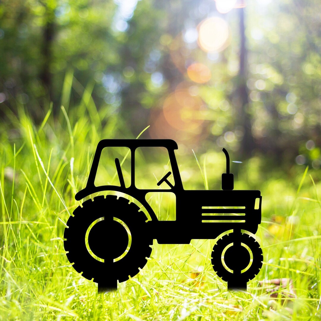Tractor Metal Sign With Solar Light Garden Decoration Yard - Etsy