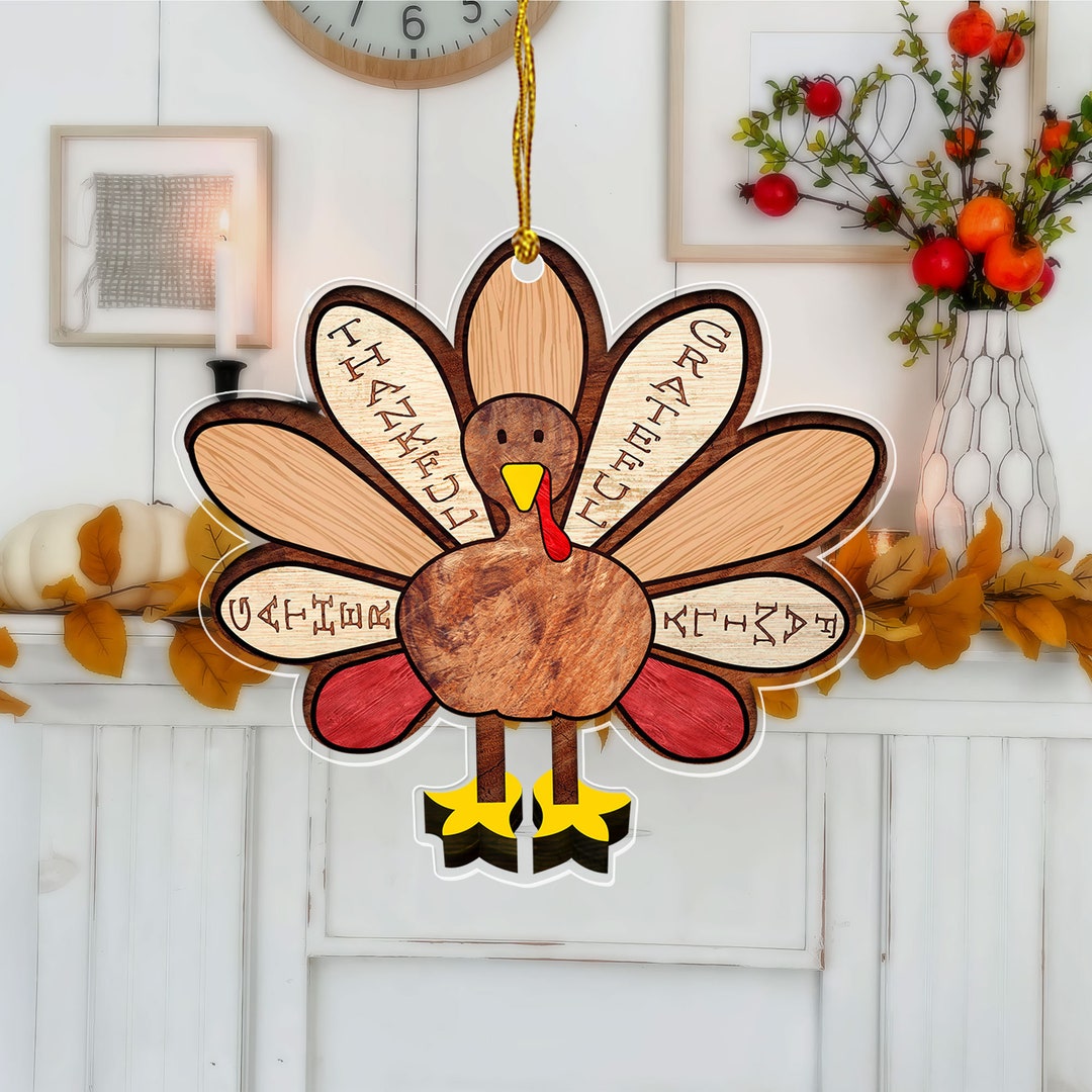 Turkey Ornament, Acrylic Ornament, Thanksgiving Decor Gift, Fall Decor ...