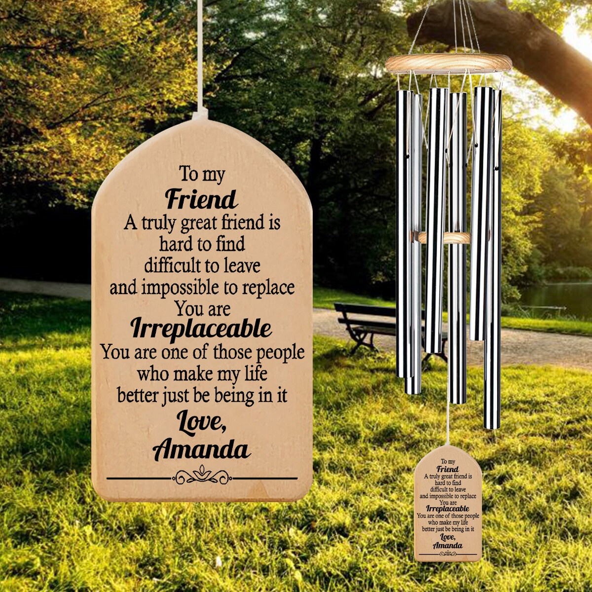 Personalized Bestie Wind Chime, To My Friend, You Are Irreplaceable ...