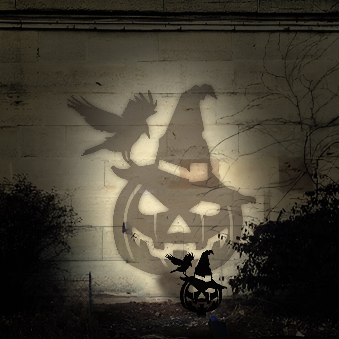 Pumpkin Shadow Caster Pumpkin With Raven Shadow Caster - Etsy