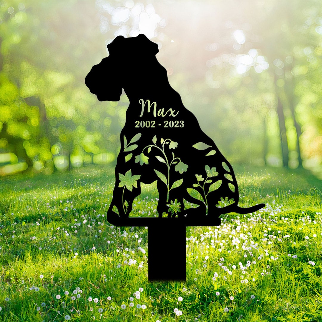 Personalized Dog Memorial Metal Stake, Wire Fox Terriers Dog, Sympathy ...