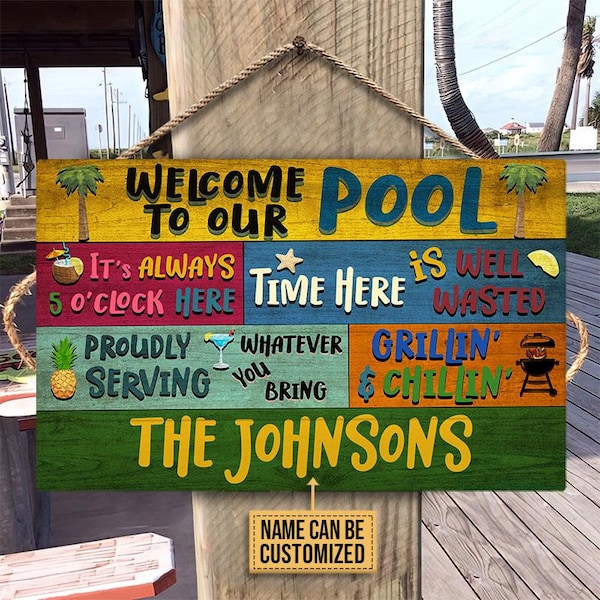 Pool Deck Signs - Etsy