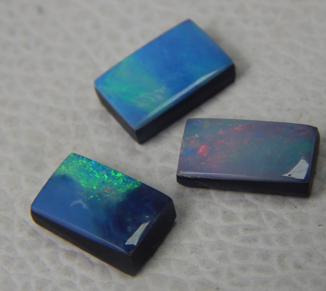 AAA Best Quality, Natural Fire, Doublet Opal Gemstone, 3 Pcs 9.25 Carat ...