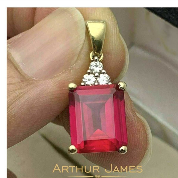 Red Ruby Pendant - Etsy