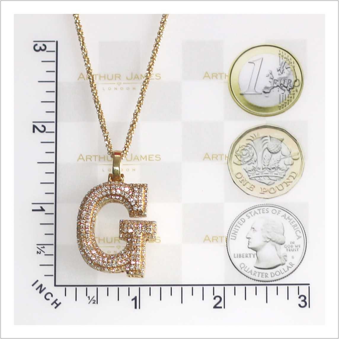 Pendant Alphabets A-Z Diamond Gemstone Initials Letter G Gold - Etsy