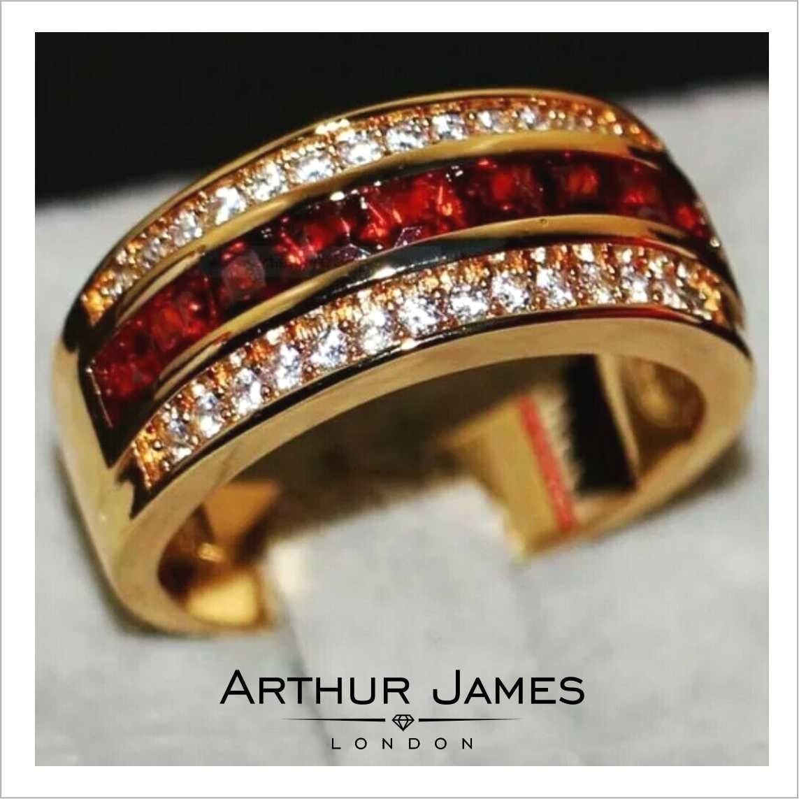 Red Diamond Ring For Men