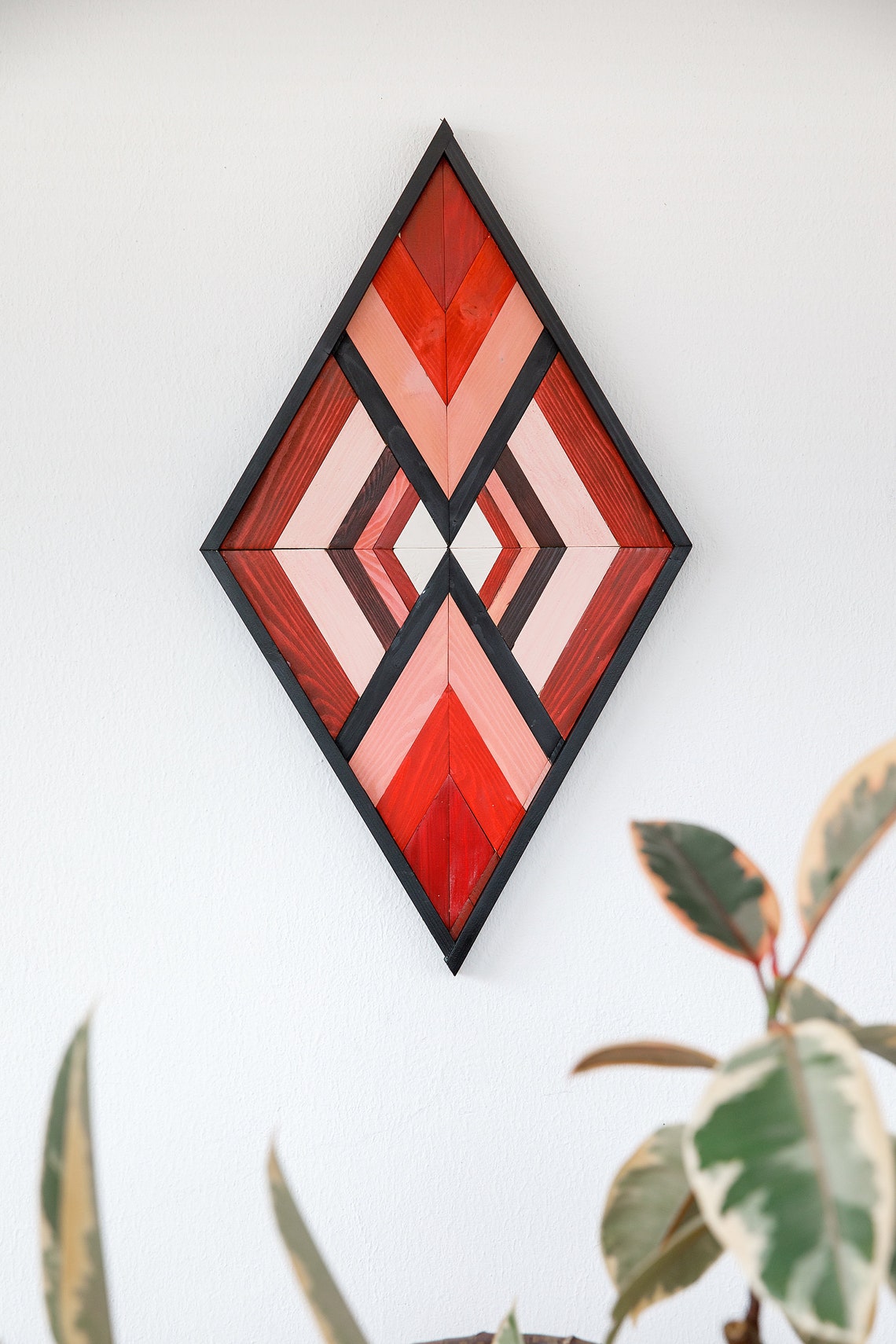 Diamond Wall Art Geometric Wood Wall Art Modern Wall | Etsy