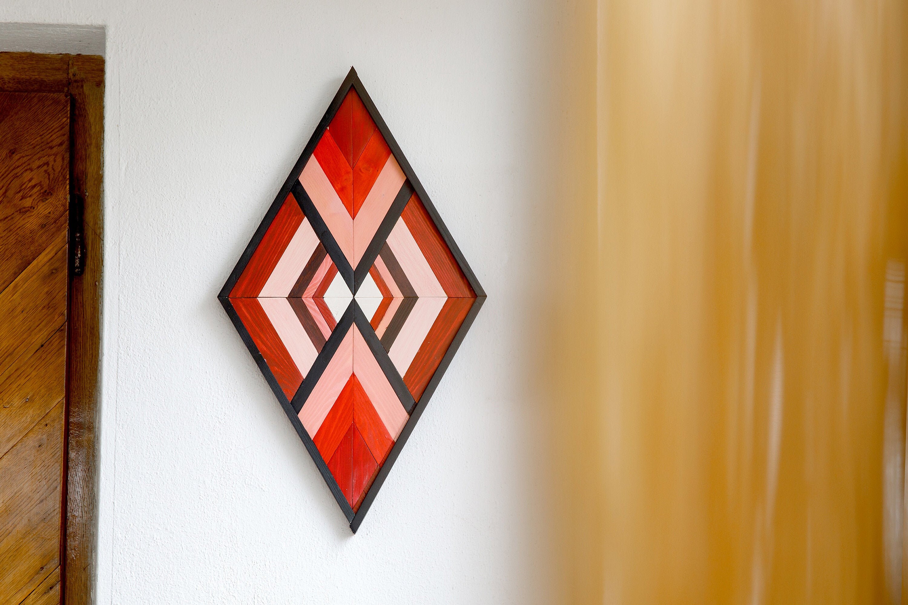 Diamond Wall Art Geometric Wood Wall Art Modern Wall | Etsy