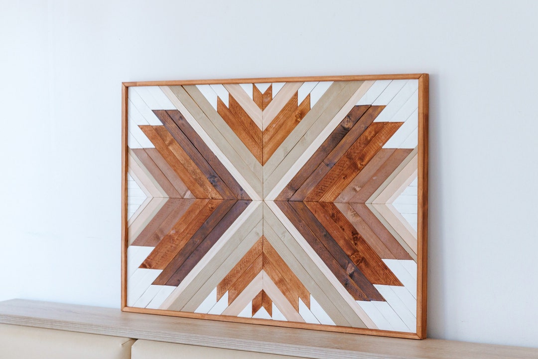 Earthy Geometric Wood Wall Art Natural Wood Wall Hanging - Etsy