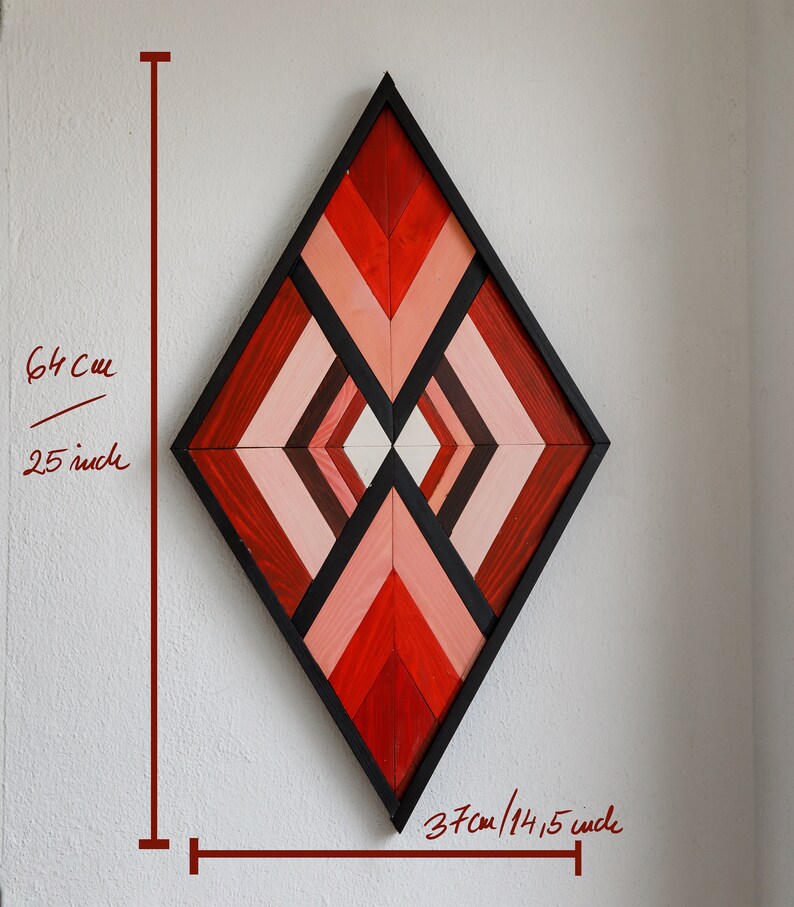 Diamond Wall Art Geometric Wood Wall Art Modern Wall | Etsy