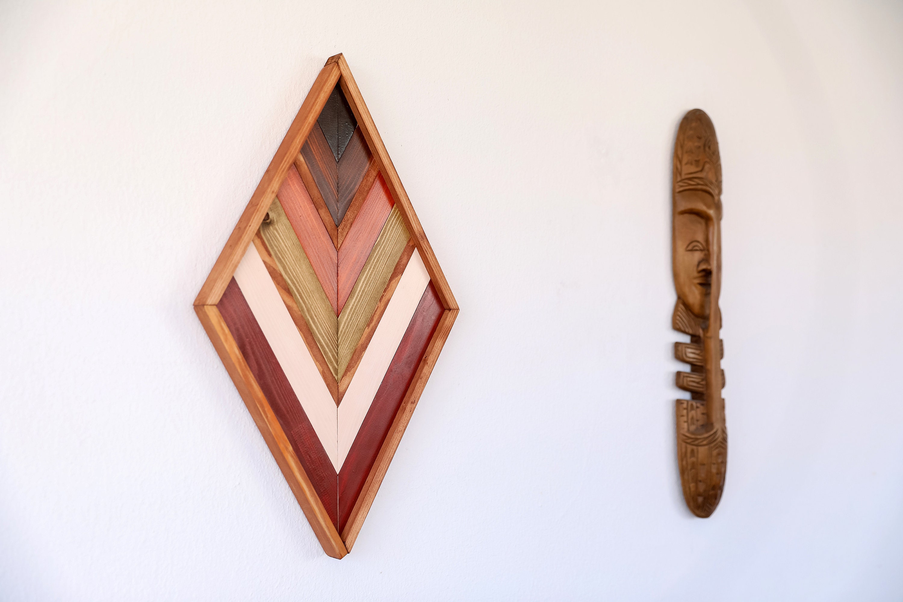 Diamond Wall Art Geometric Wood Wall Art Modern Wall | Etsy New Zealand