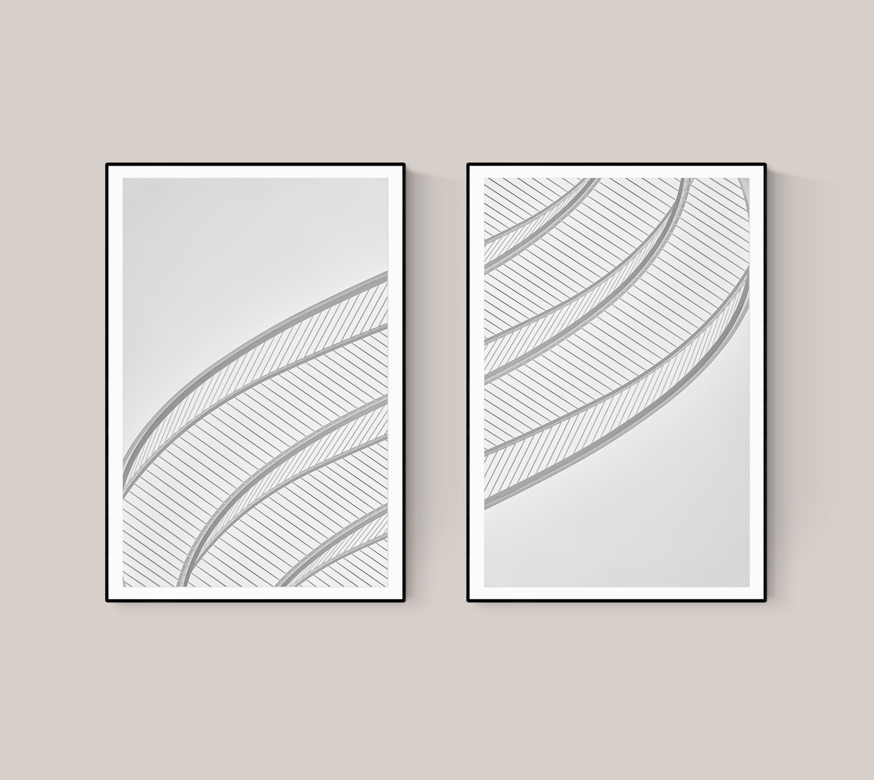 Two Piece Diptych Wall Art Set, Abstract Minimal Architecture Photos ...