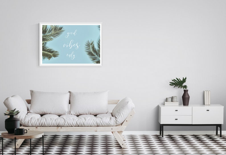 Good Vibes Only Inspirational Quotes Palm Motivation Poster - Etsy