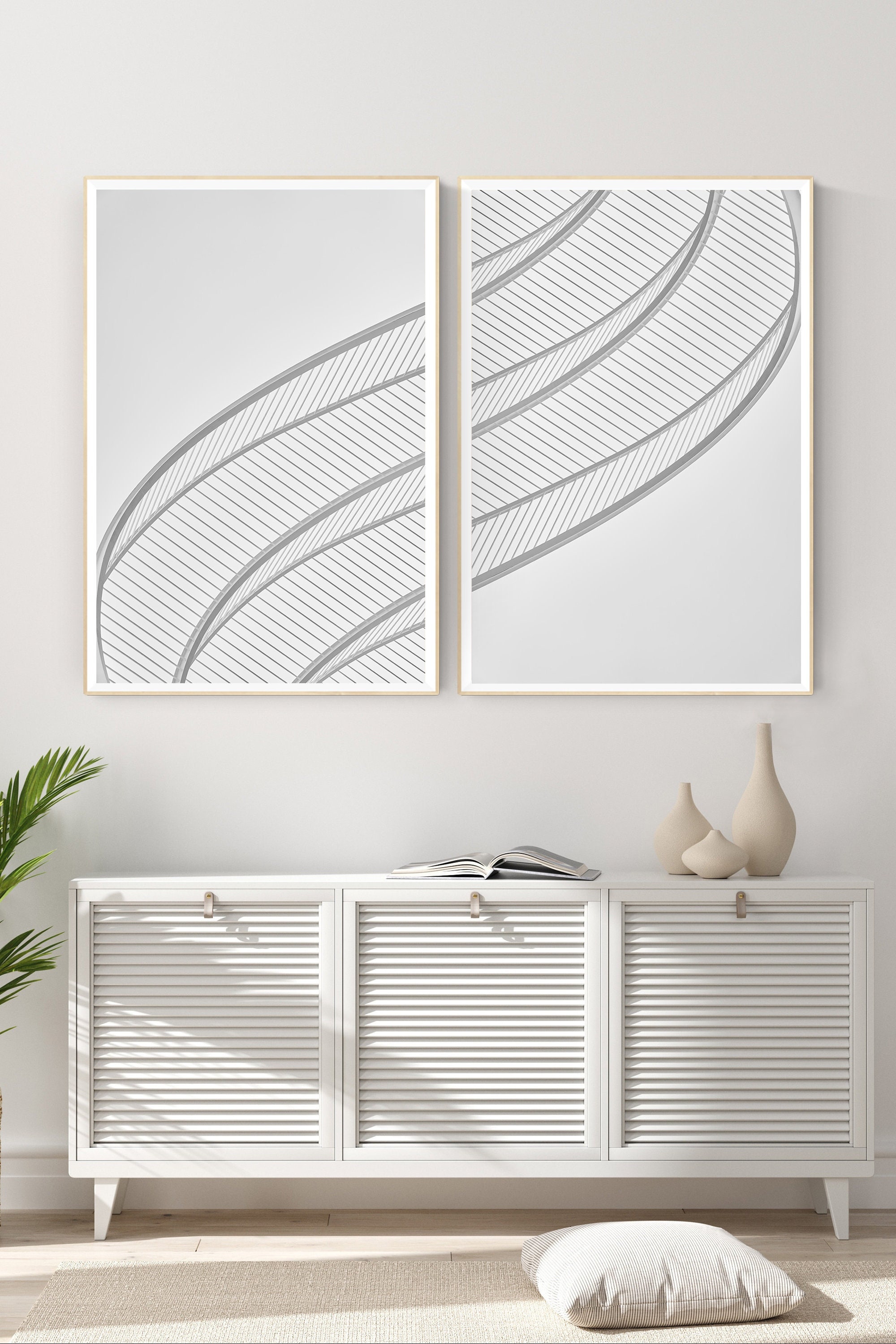 Two Piece Diptych Wall Art Set, Abstract Minimal Architecture Photos ...