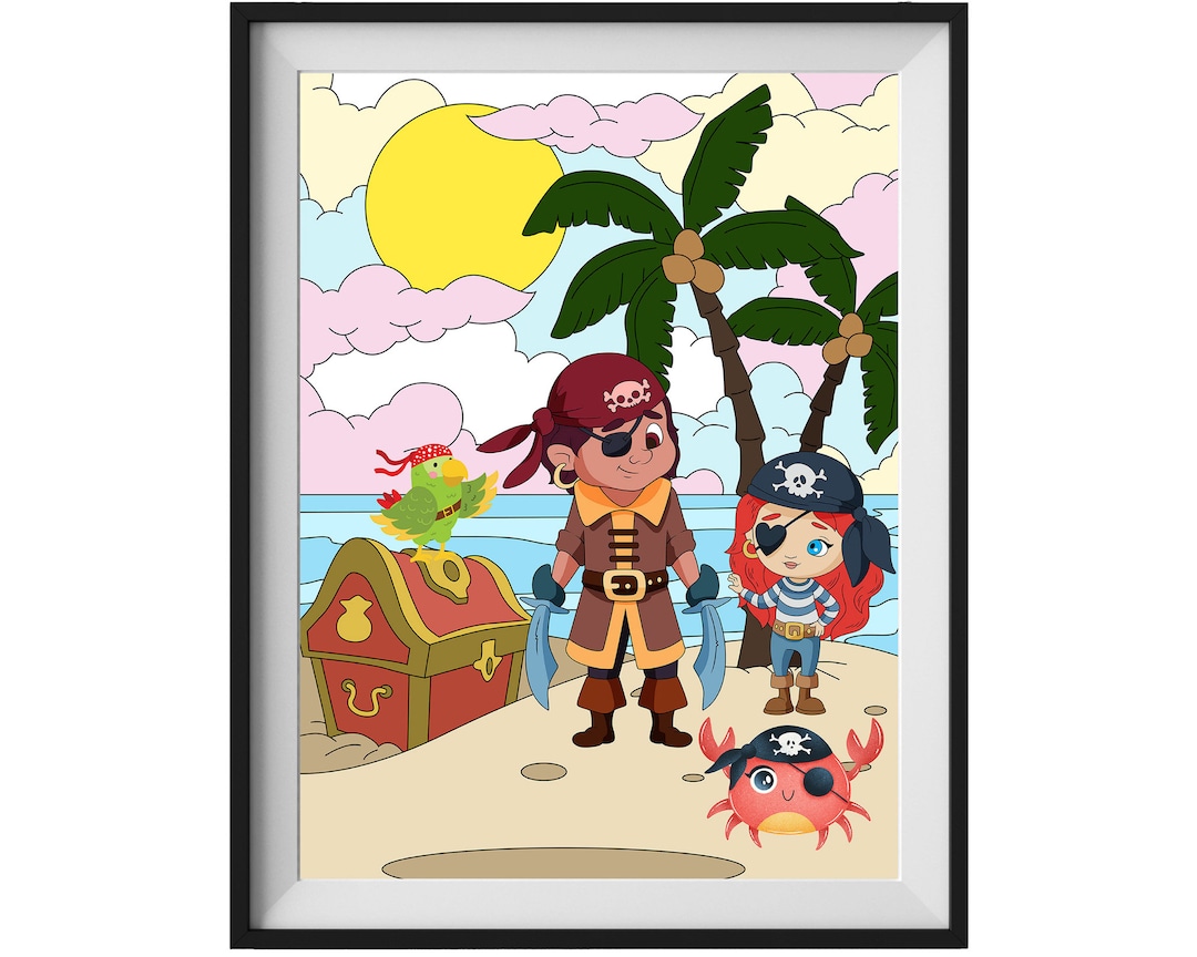 Printable Treasure Pirates Poster, Children's Wall Poster - Etsy