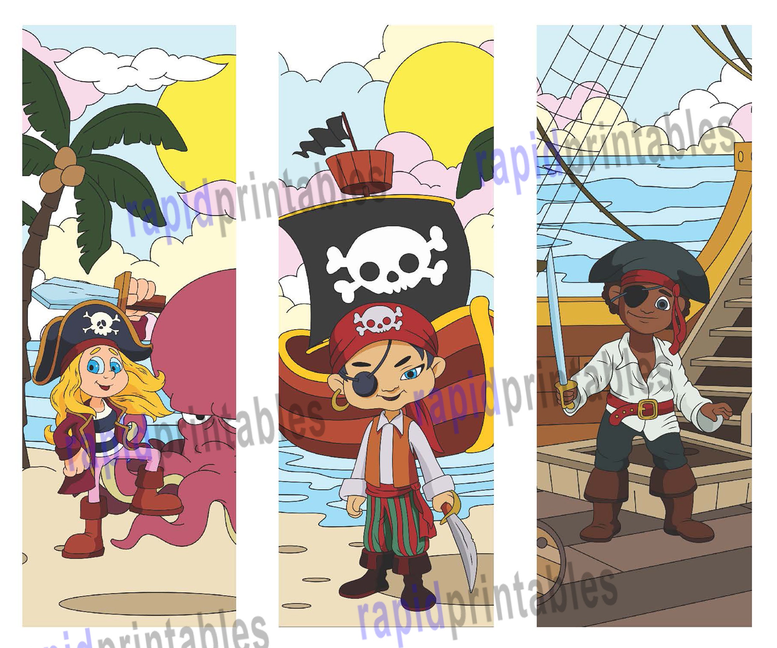 Treasure Pirates Bookmarks, Printable Pirate Bookmarks - Etsy