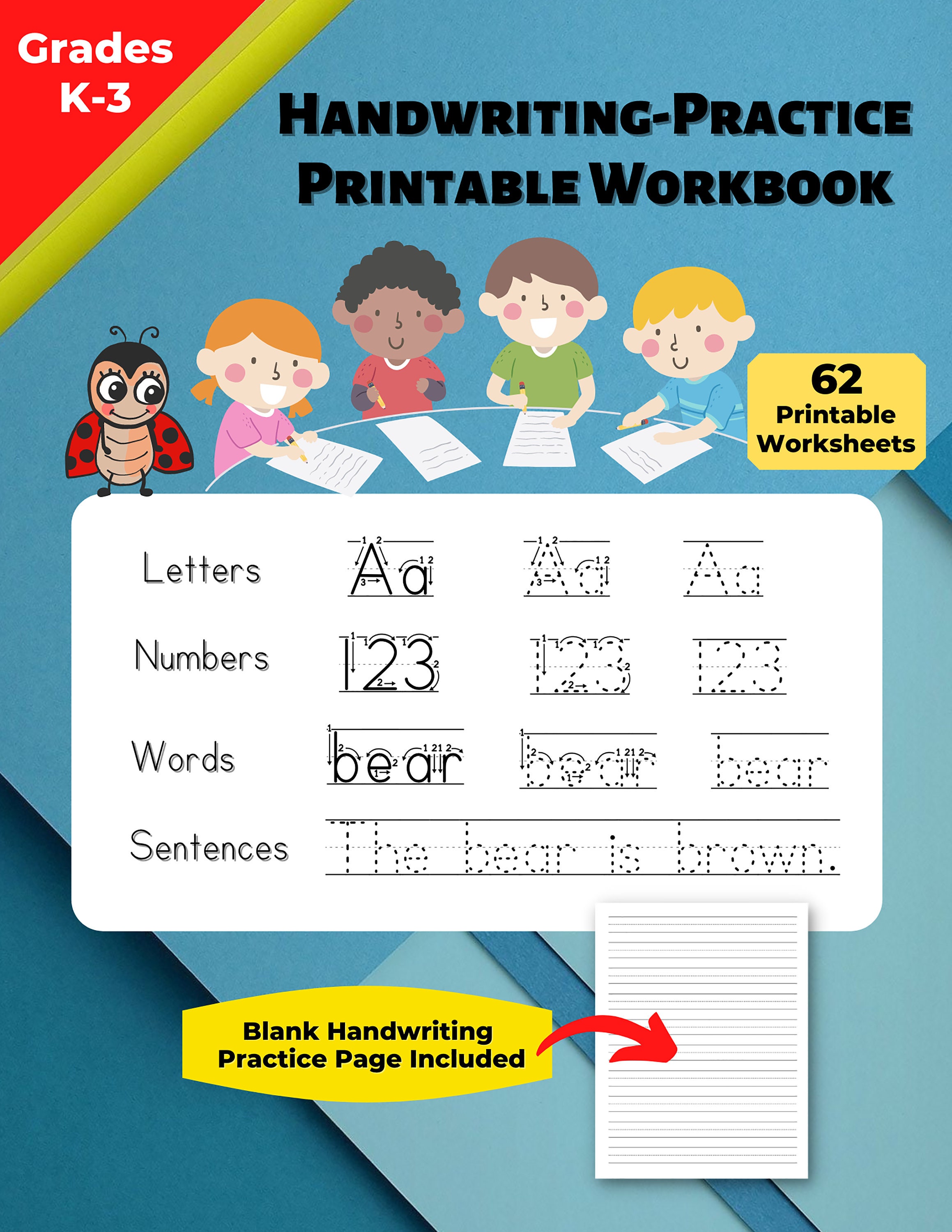 Handwriting Practice Printable Workbook - Trace the Letters, Trace the ...