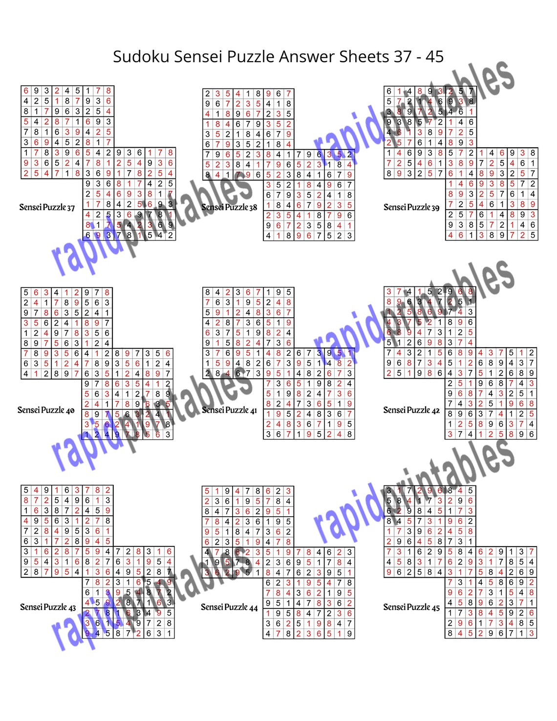 Sudoku Sensei Puzzles 200 Sudoku Puzzles From the Great - Etsy