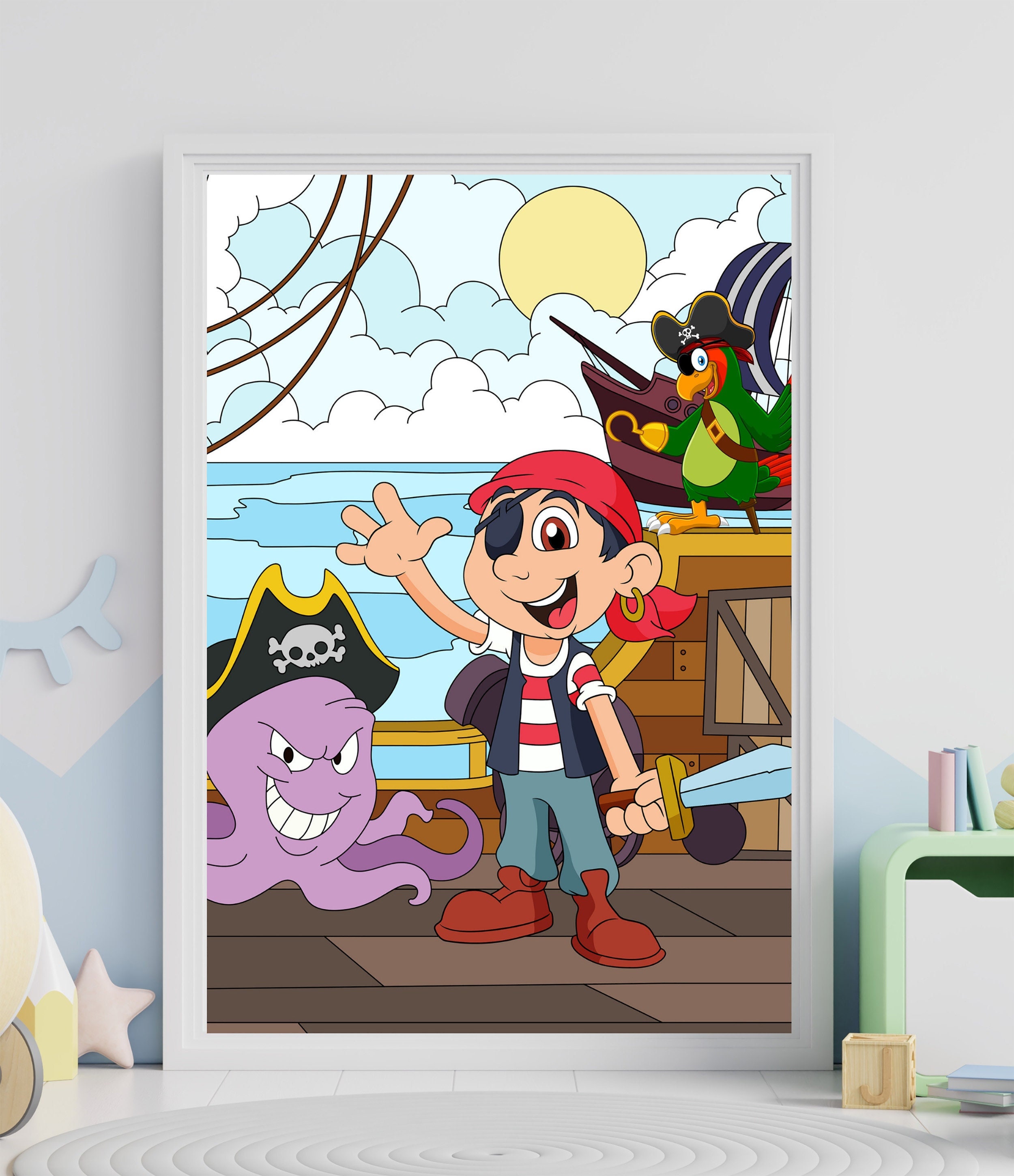Printable Treasure Pirates Children's Poster, Kids Wall Art Decor - Etsy