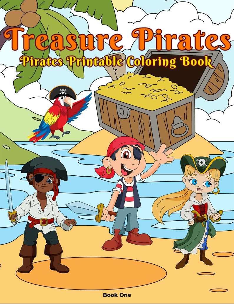 Treasure Pirates, Pirates Printable Coloring Book - Etsy