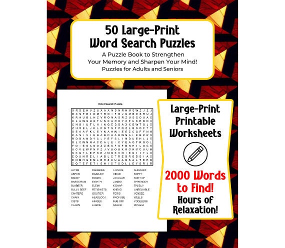 50 Large-print Word Search Puzzles A Puzzle Book to Strengthen Your ...
