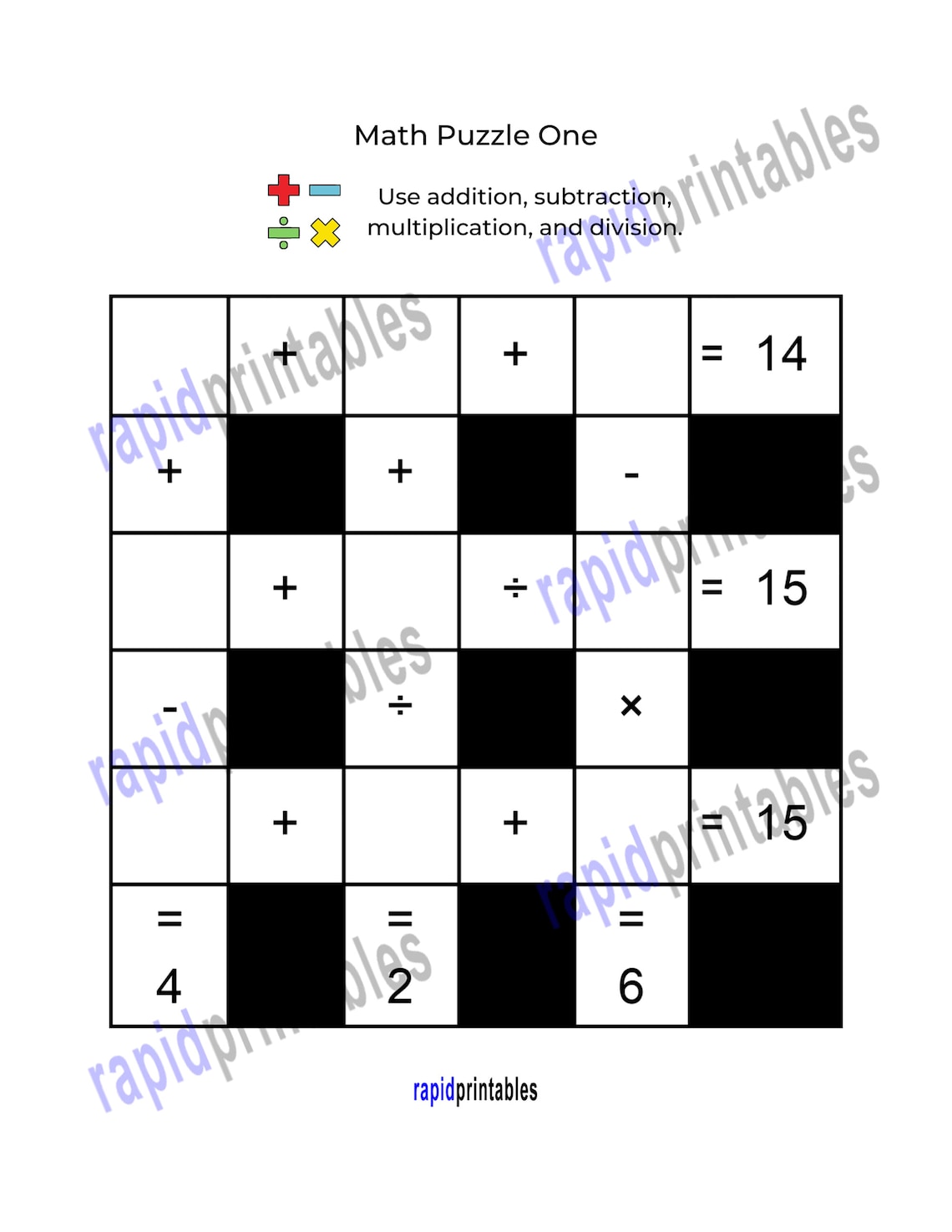 Math Printable Worksheets 40 Math Puzzle Worksheets to Reinforce ...