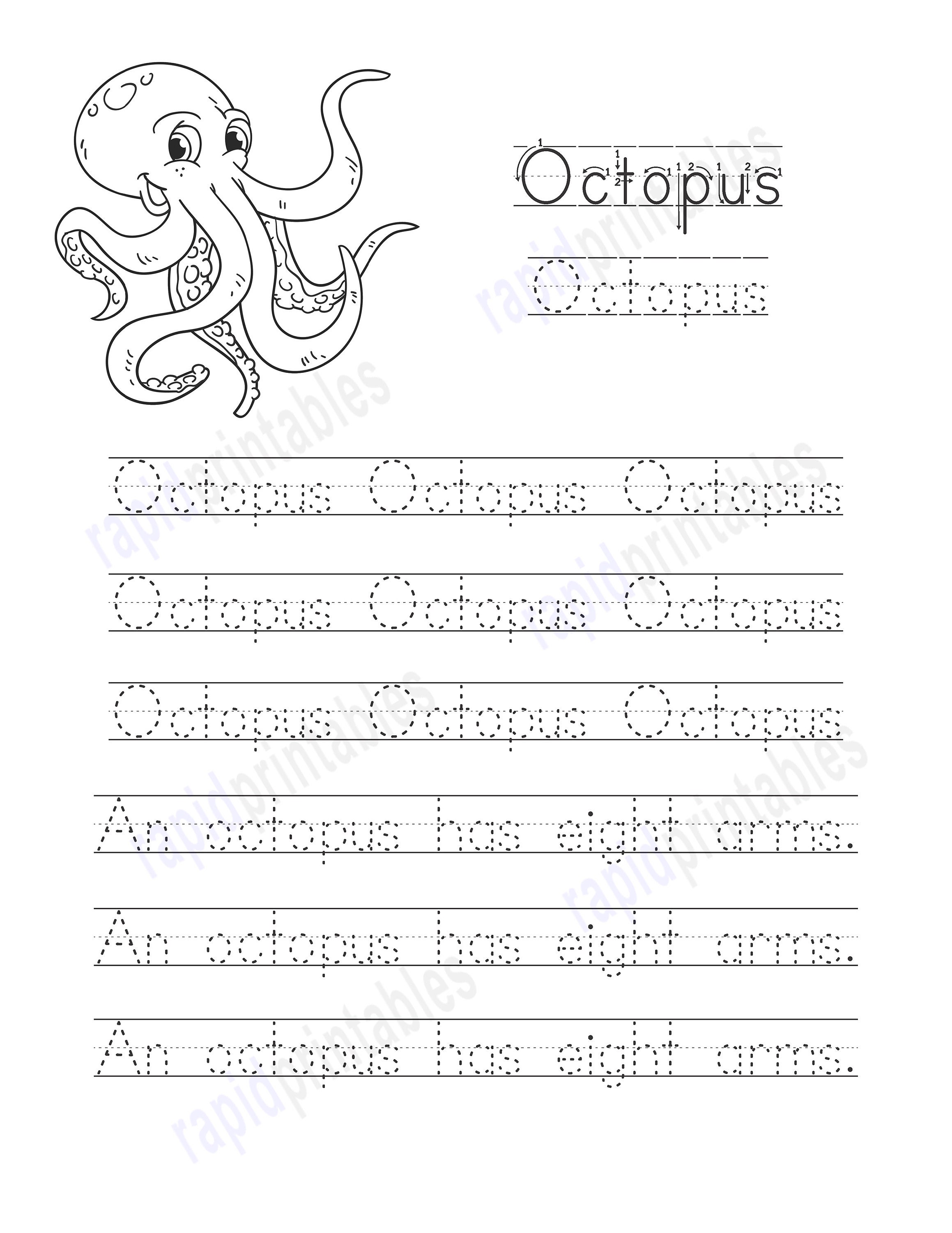 Underwater Life, Printable Coloring Pages, Printable Handwriting ...
