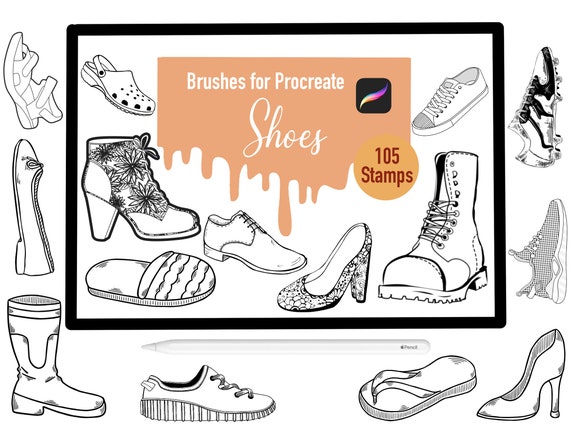 105 Shoe Stamp Brushes for Procreate Procreate Brushes | Etsy