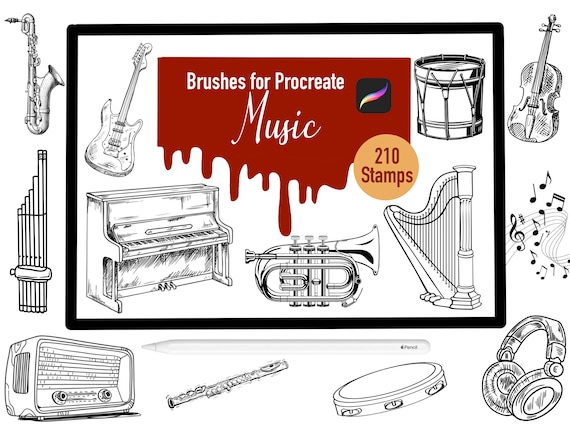 210 Music Stamp Brushes for Procreate Procreate Brushes - Etsy