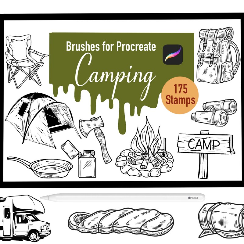 Camping Stamps - Etsy