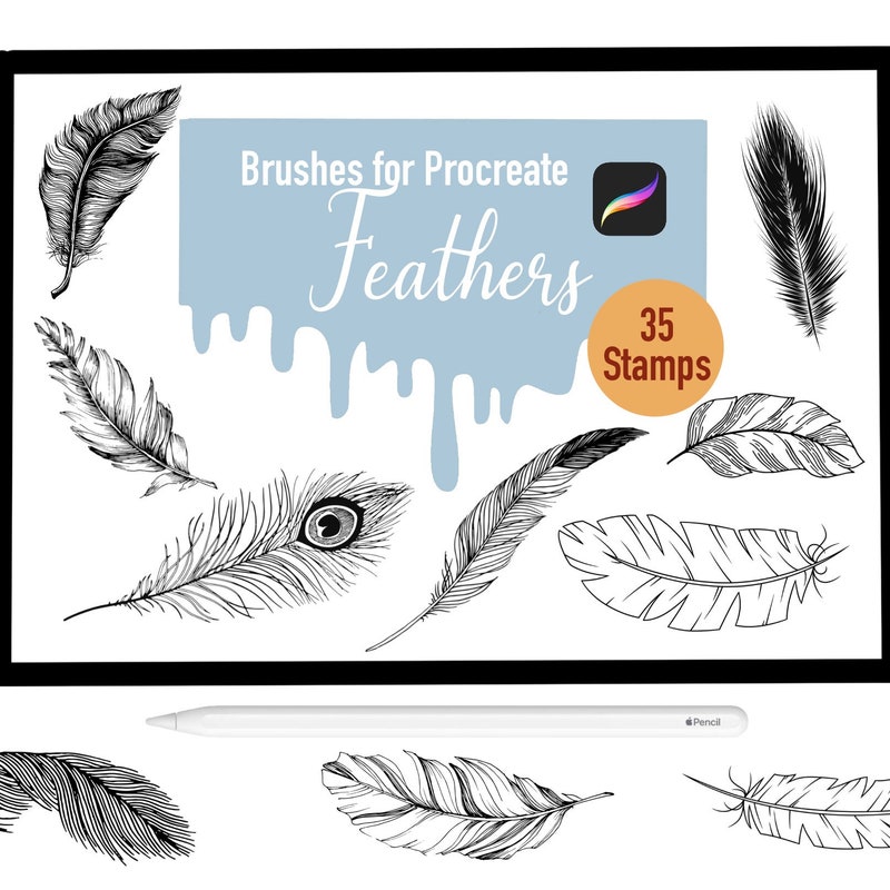 Feather Stamp - Etsy