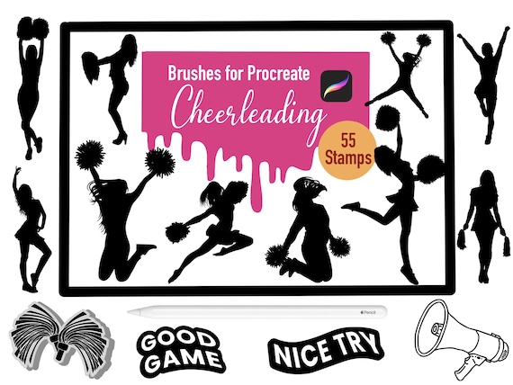 55 Cheerleading Stamp Brushes for Procreate Procreate - Etsy