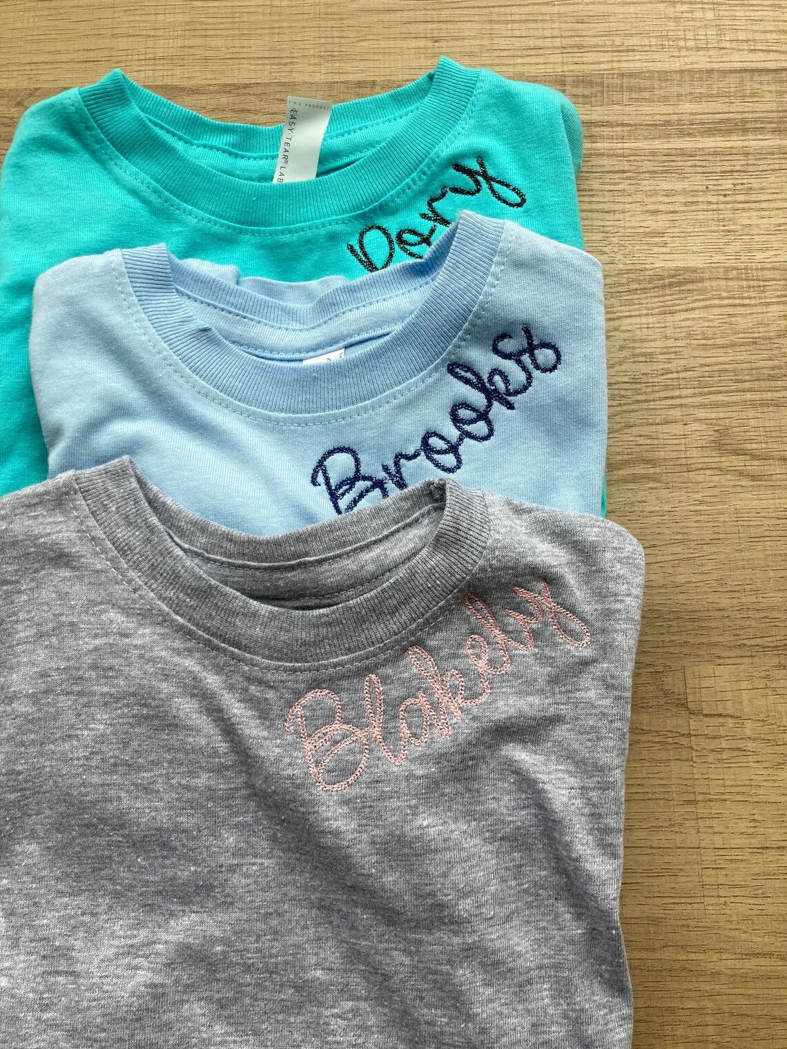 Embroidered Toddler Personalized Name Neckline Crewneck T-shirt ...