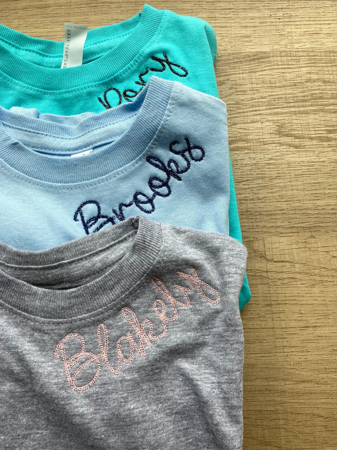 Embroidered Toddler Personalized Name Neckline Crewneck T-shirt ...