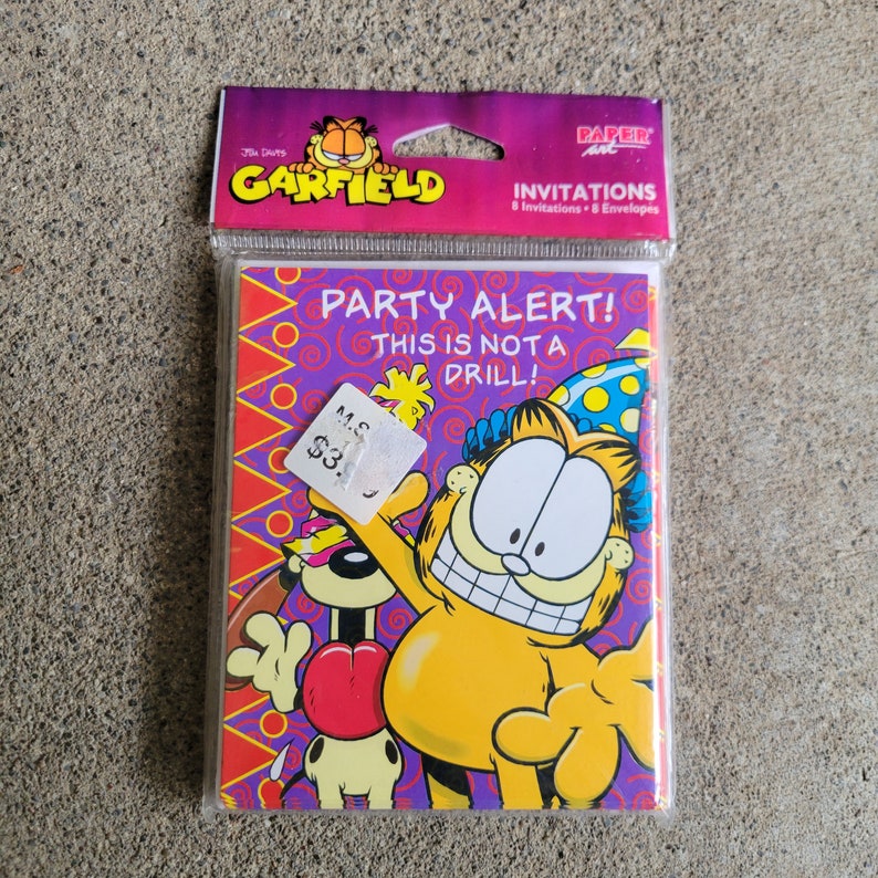 Vintage Garfield Birthday Invitations - Etsy