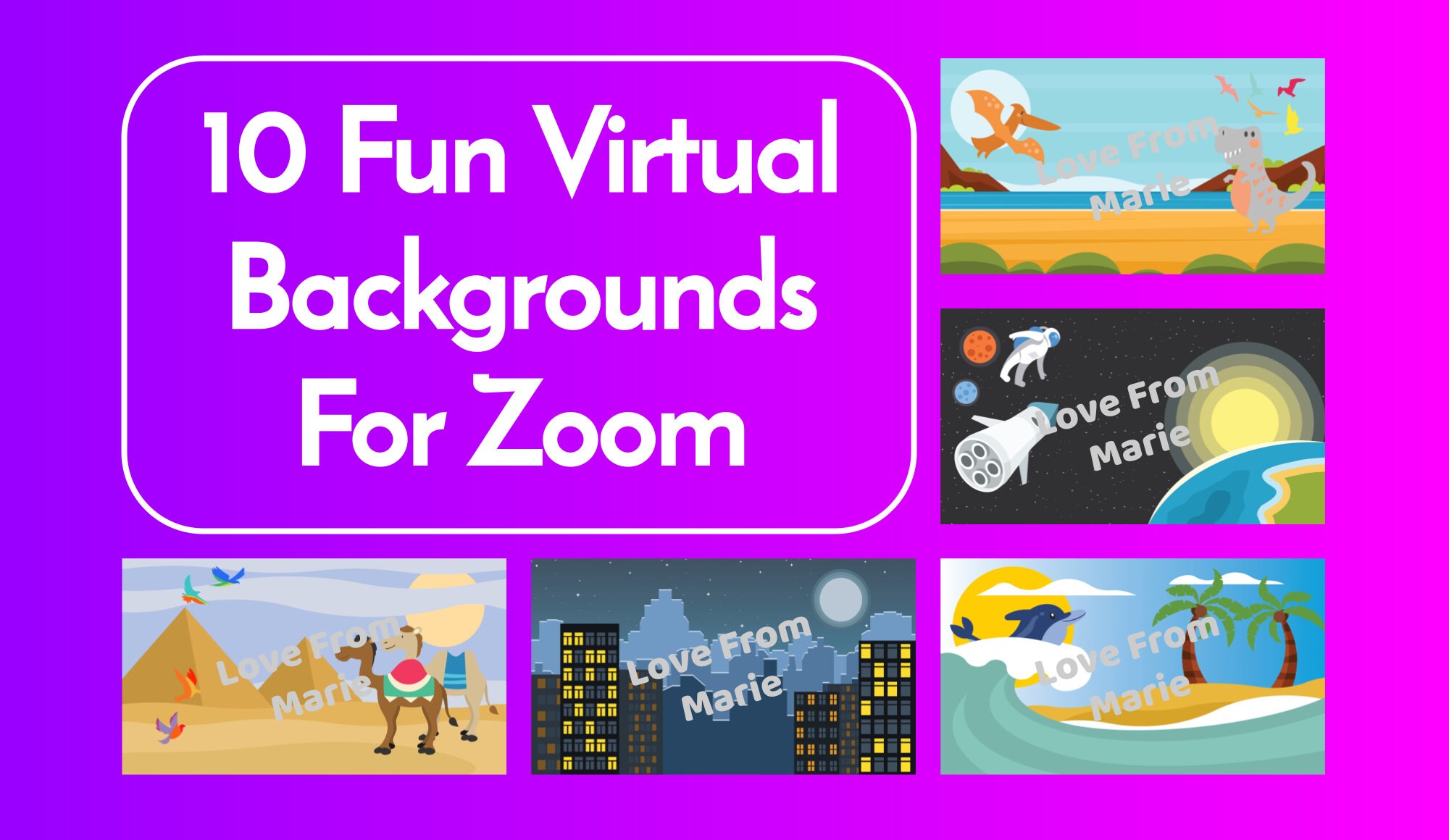10 Fun Virtual Backgrounds For Zoom Instant Download | Etsy