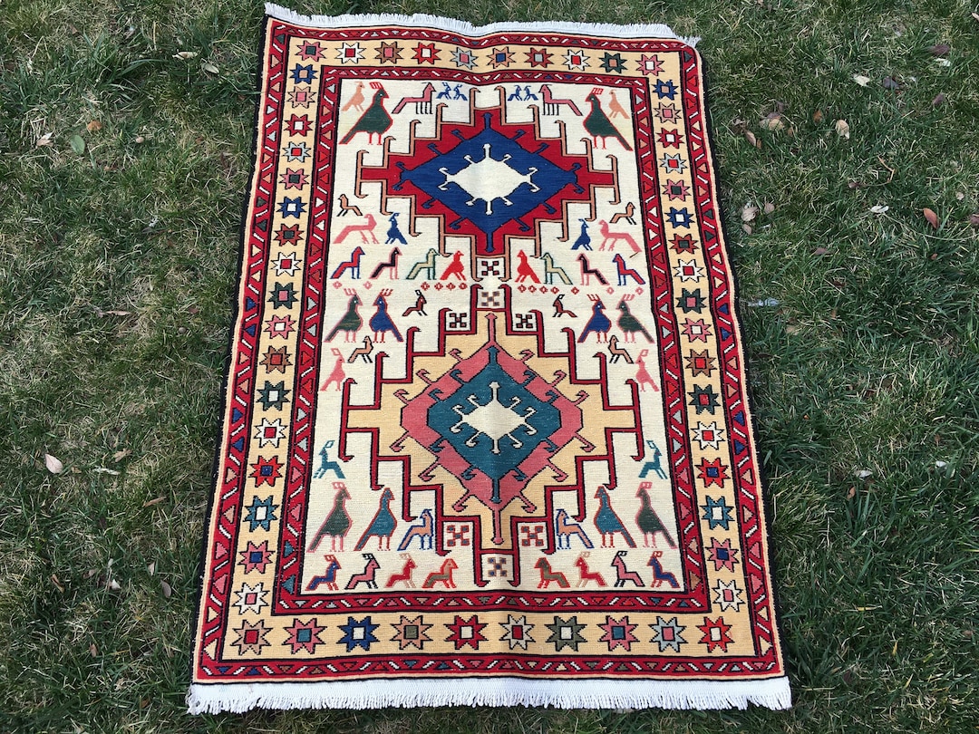 Soumak Rug, Animal Figure Rug, Sumac Rug, Kilim Rug, Area Rug, Turkish ...