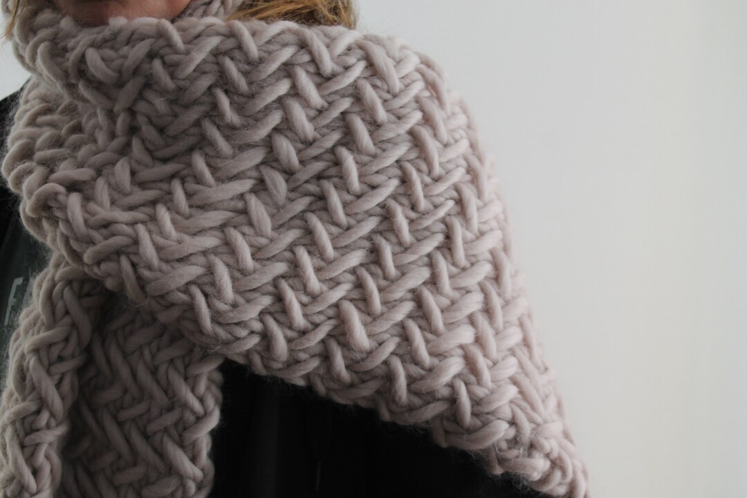 Herringbone Knit Scarf Pattern - Etsy