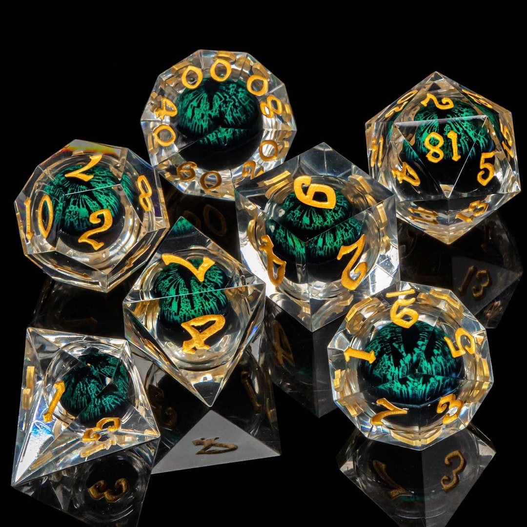 DND Liquid Flow Core Resin Polyhedral Dice Set for Dungeons and Dragons ...